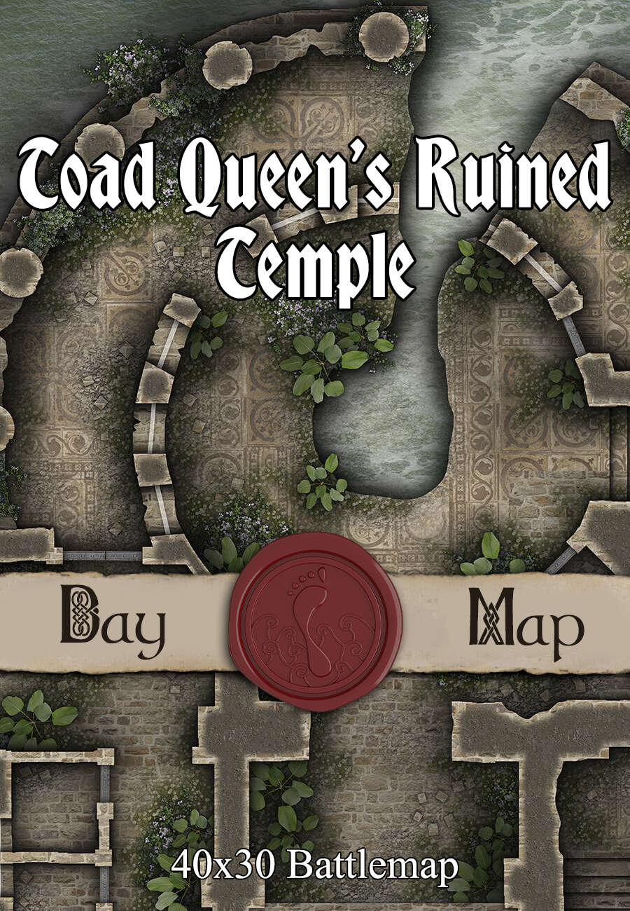 40x30 Battlemap - Toad Queen’s Ruined Temple - Seafoot Games | Castles ...