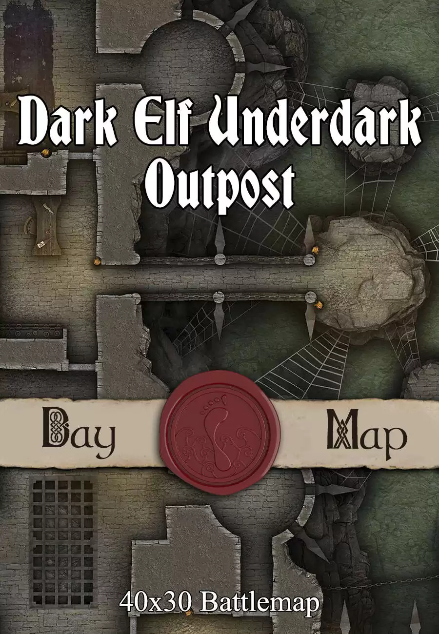 40x30 Battlemap - Dark Elf Underdark Outpost - Seafoot Games | Castles ...