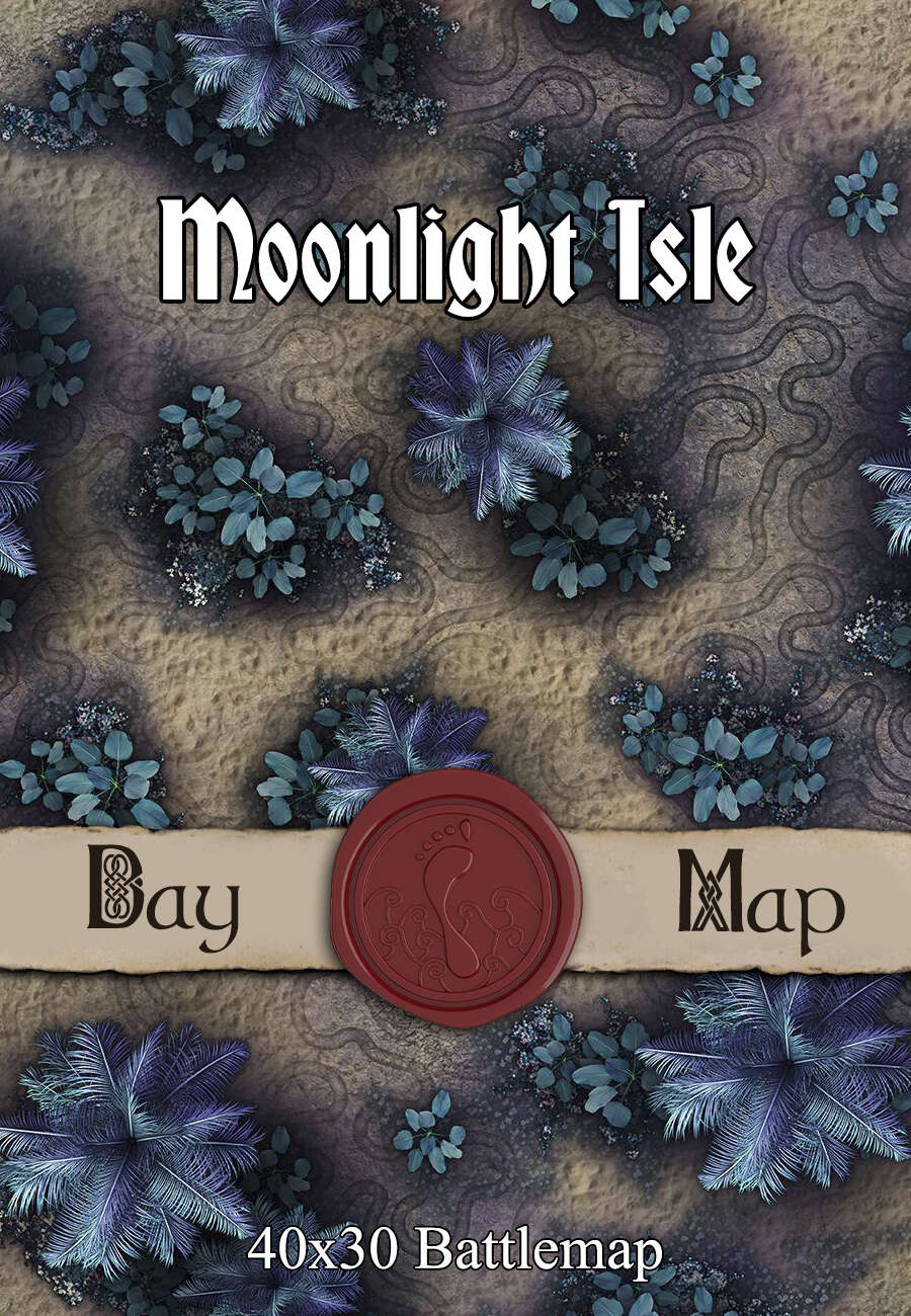 40x30 Battlemap - Moonlight Isle - Seafoot Games | Magical | Coasts ...