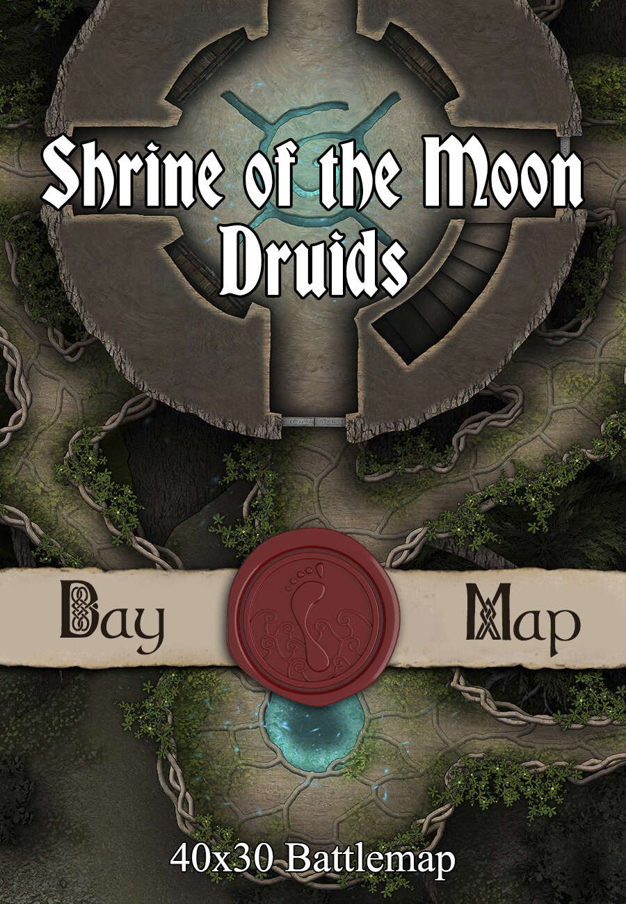 40x30 Battlemap - Shrine of the Moon Druids - Seafoot Games | Magical ...