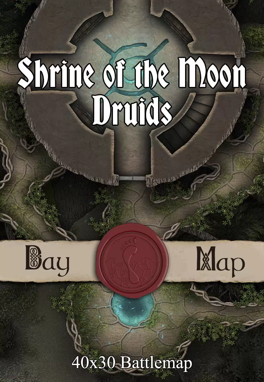 40x30 Battlemap - Shrine of the Moon Druids - Seafoot Games | Magical ...