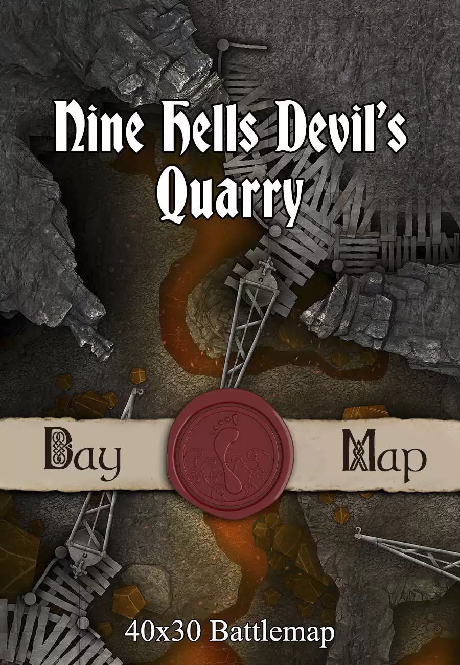 40x30 Multi-Level Battlemap - Nine Hells Devil’s Quarry - Seafoot Games ...