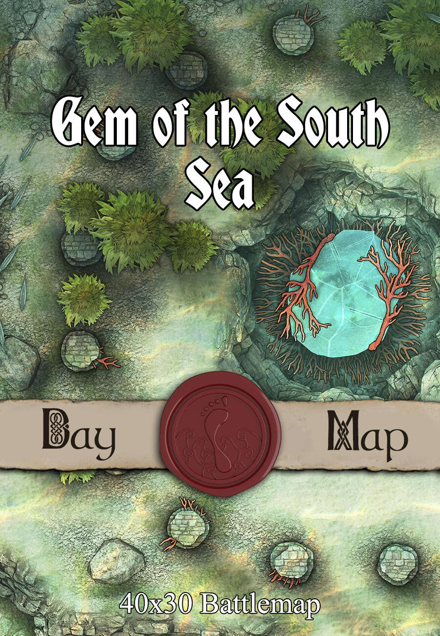40x30 Battlemap - Gem of the South Sea - Seafoot Games | Underwater ...