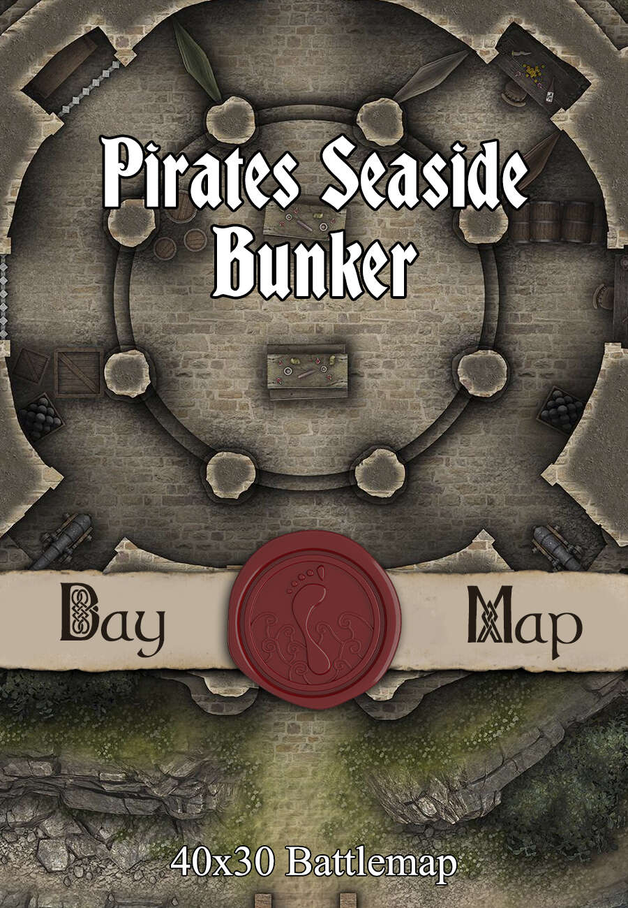 40x30 Battlemap - Pirate’s Seaside Bunker - Seafoot Games | Camps ...