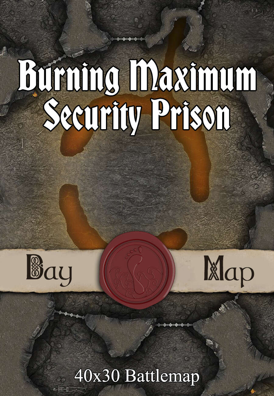 40x30 Battlemap - Burning Maximum-Security Prison - Seafoot Games ...
