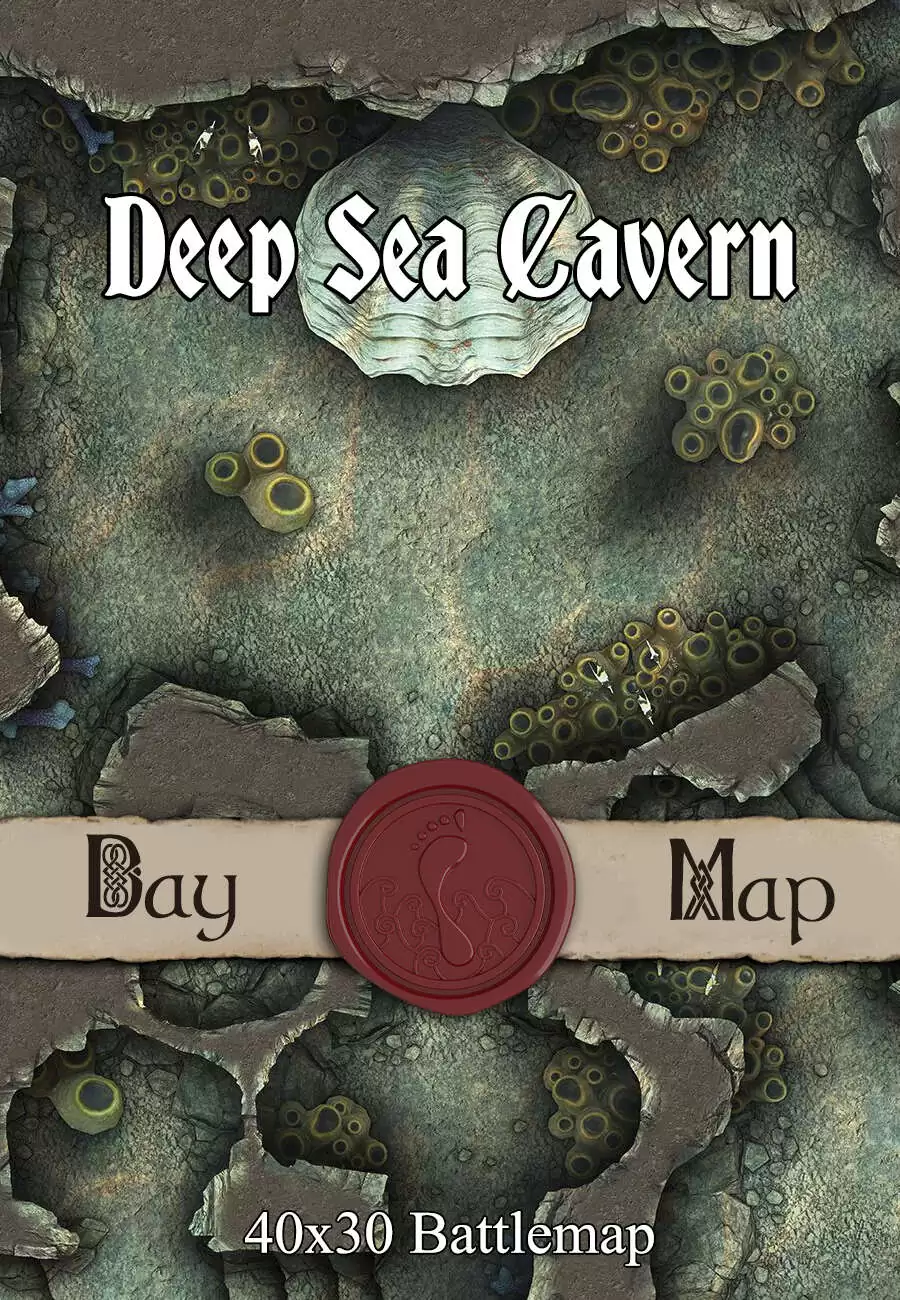 40x30 Battlemap - Deep Sea Cavern - Seafoot Games | Underwater ...