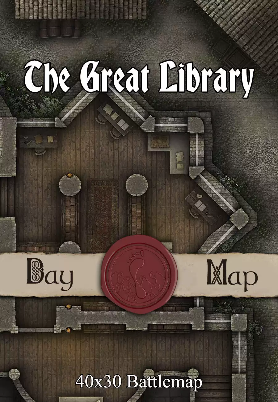 40x30 Battlemap - The Great Library - Seafoot Games | Castles, Manors ...