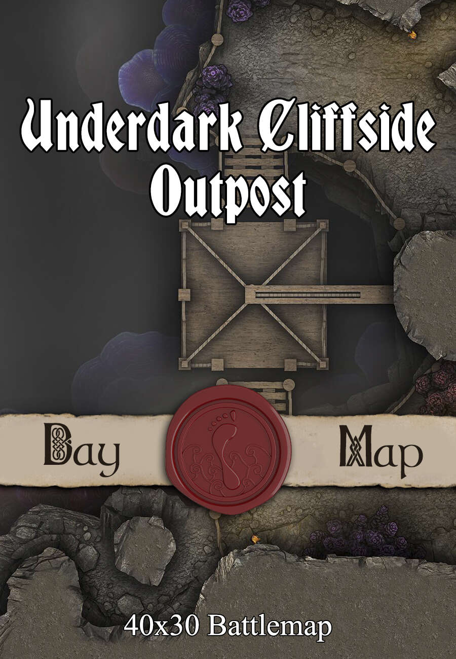 40x30 Battlemap - Underdark Cliffside Outpost - Seafoot Games | Camps ...