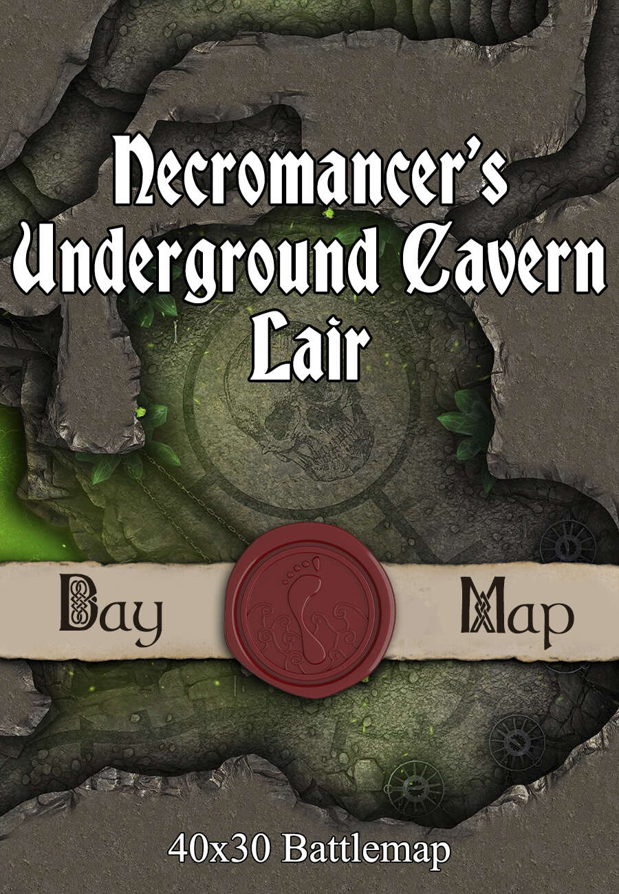 40x30 Battlemap - Necromancer’s Underground Cavern Lair - Seafoot Games ...