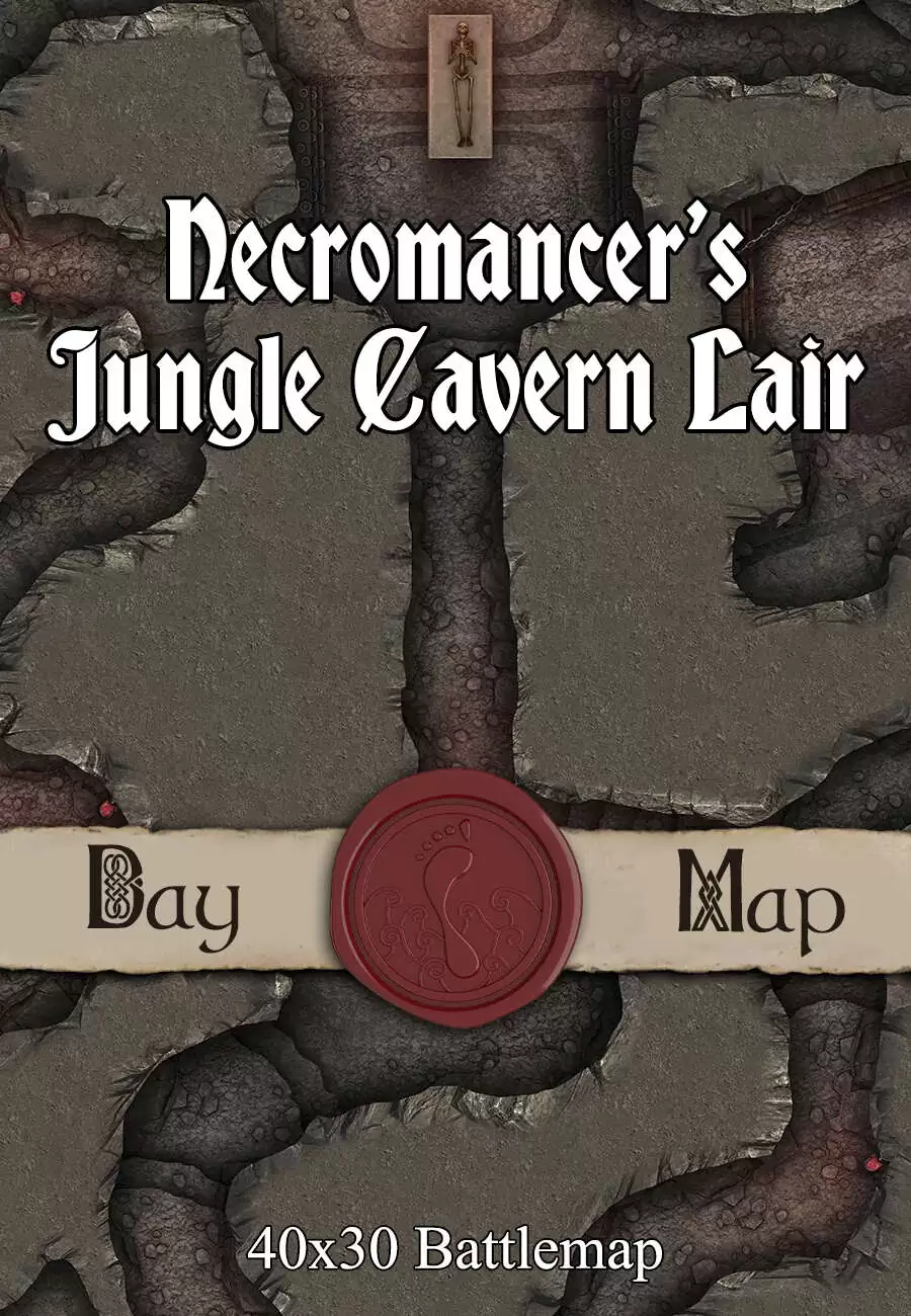40x30 Battlemap - Necromancer’s Jungle Cavern Lair - Seafoot Games ...