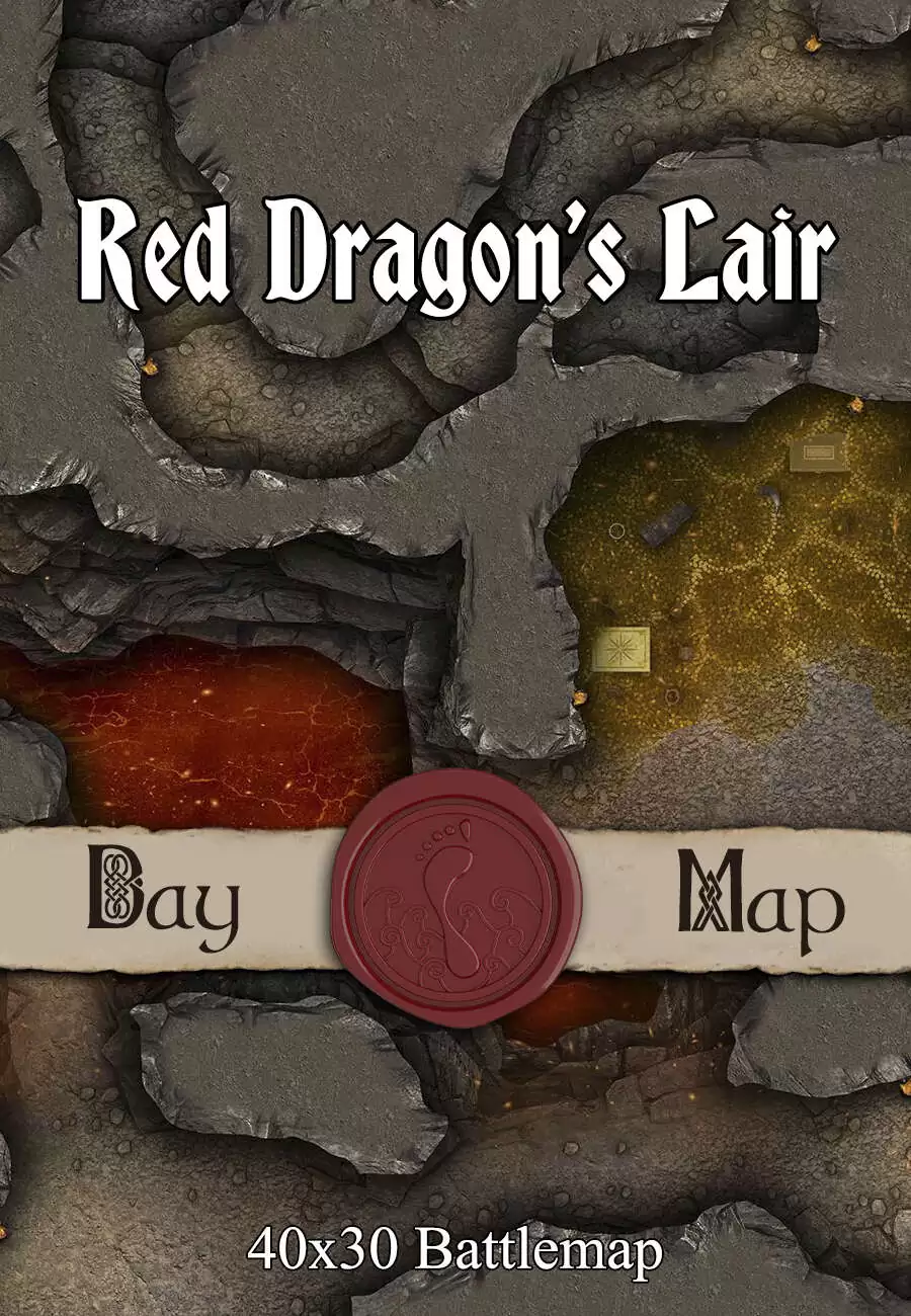 40x30 Battlemap - Red Dragon’s Lair - Seafoot Games | Caverns ...