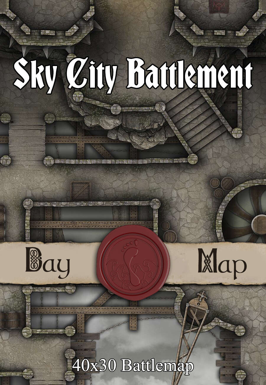 40x30 Battlemap - Sky City Battlement - Seafoot Games | Towns & Cities ...