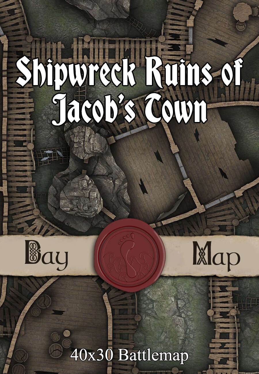 40x30 Battlemap - Shipwreck Ruins of Jacob’s Town - Seafoot Games ...
