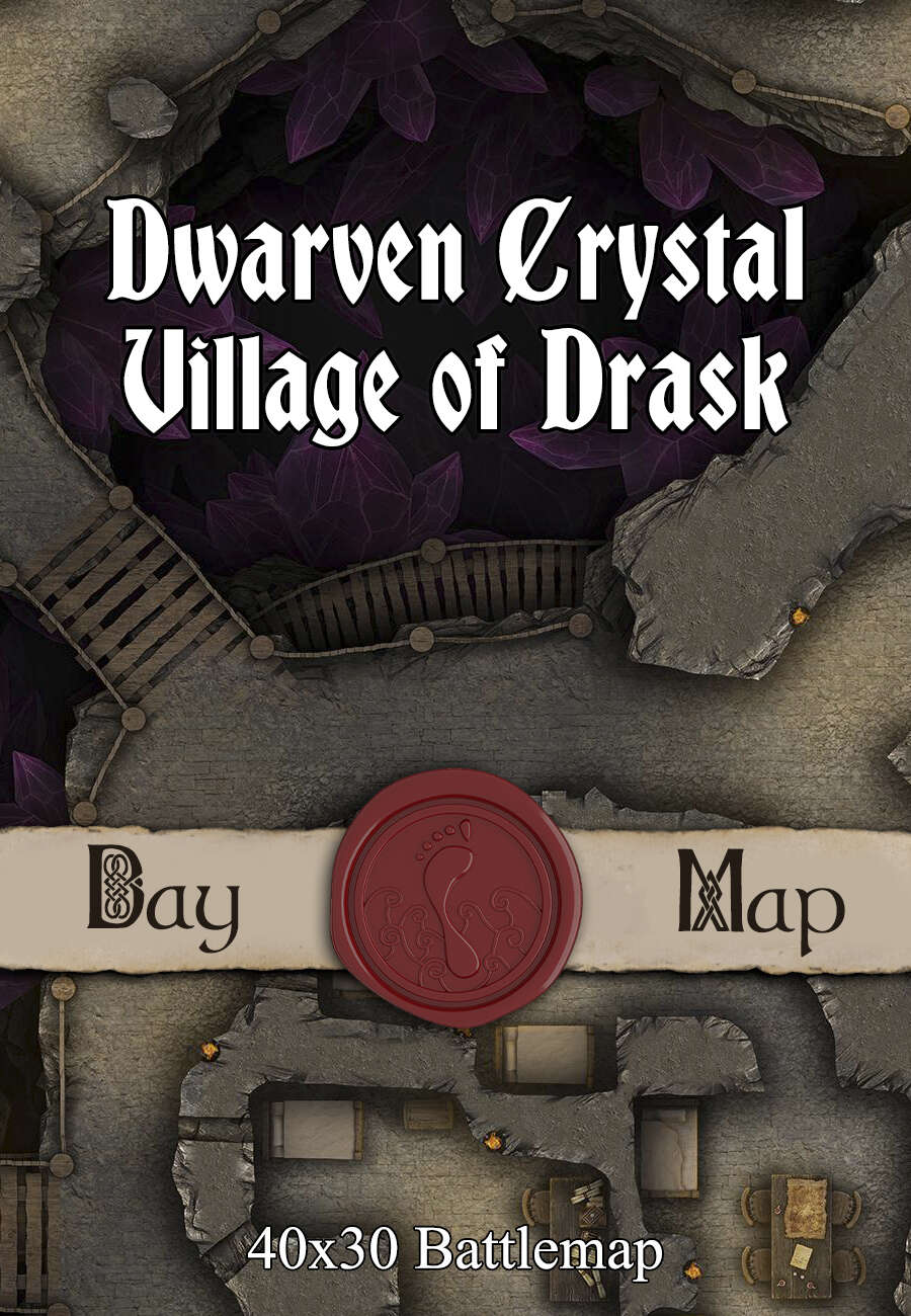 40x30 Multi-Level Battlemap - Dwarven Crystal Village of Drask ...