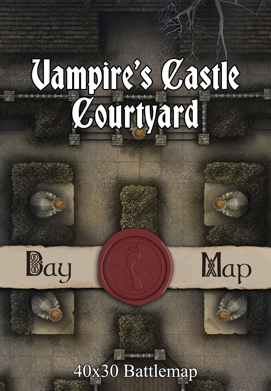 40x30 Battlemap - Vampire’s Castle Courtyard - Seafoot Games | Towns ...