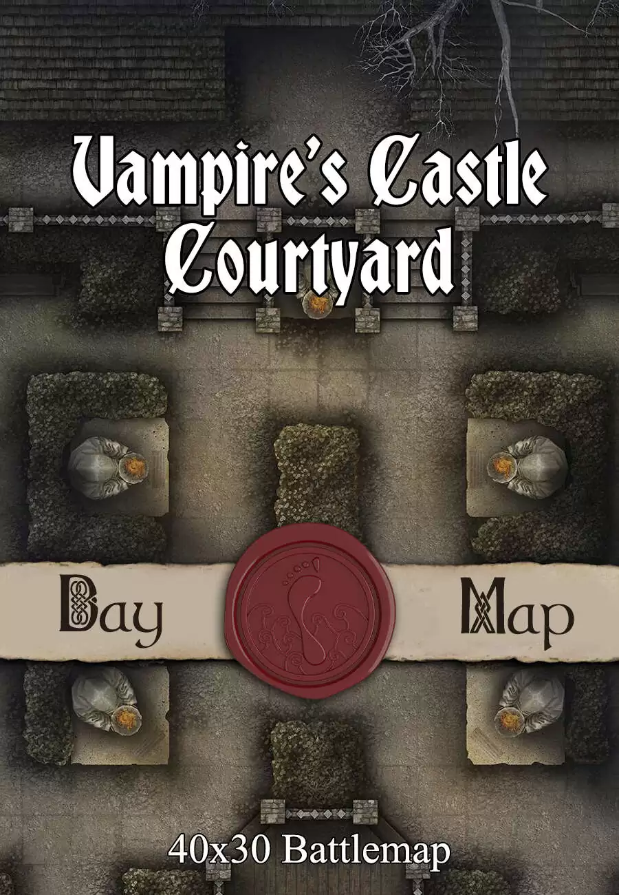 40x30 Battlemap - Vampire’s Castle Courtyard - Seafoot Games | Towns ...