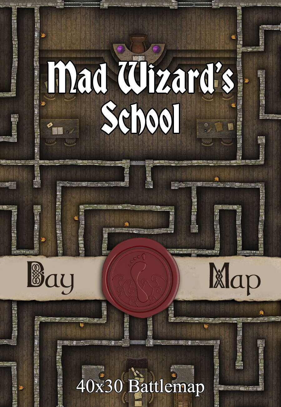 40x30 Battlemap - Mad Wizard’s School - Seafoot Games | Castles, Manors ...