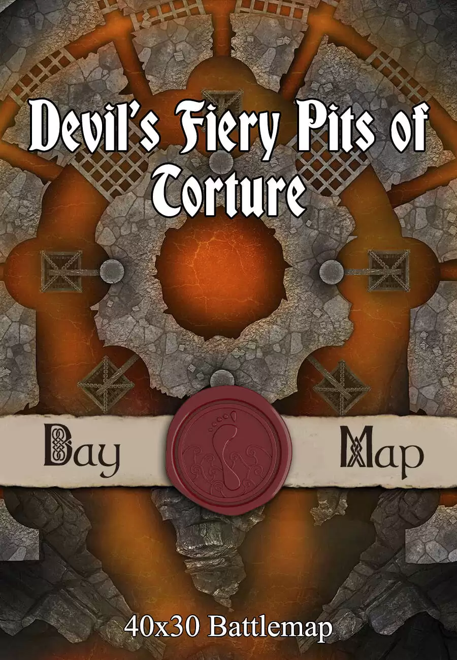 40x30 Battlemap - Devil’s Fiery Pits of Torture - Seafoot Games | Ruins ...