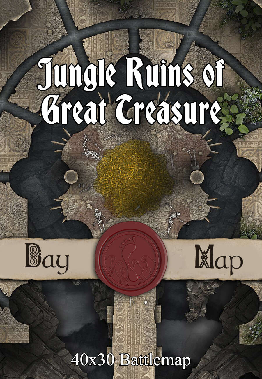 40x30 Battlemap - Jungle Ruins of Great Treasure - Seafoot Games ...