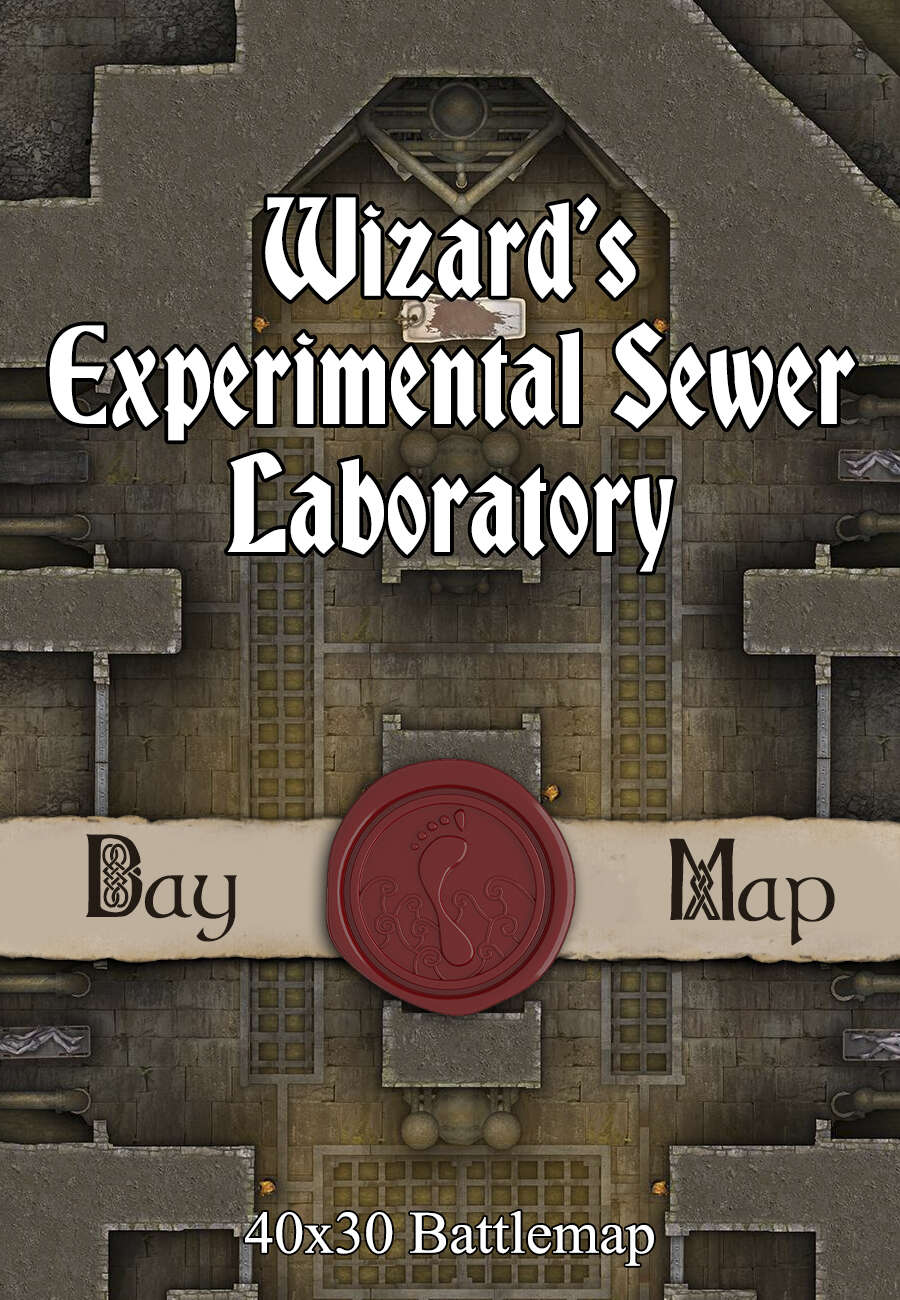 Wizard’s Experimental Sewer Laboratory Multi-Level 40x30 Battlemap with ...