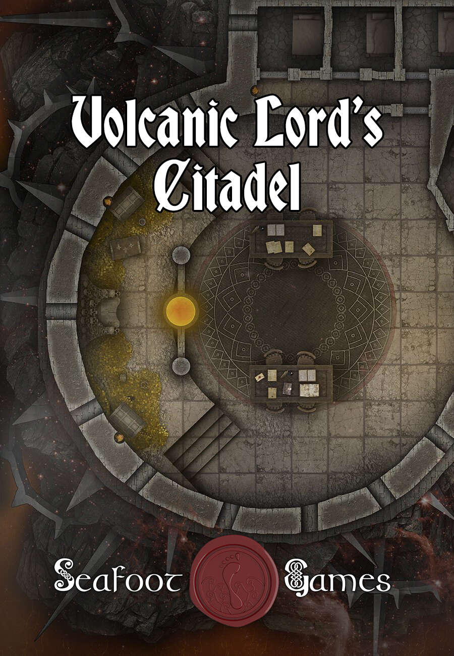 Volcanic Lord’s Citadel Multi-Level 40x30 Battlemap with Adventure ...