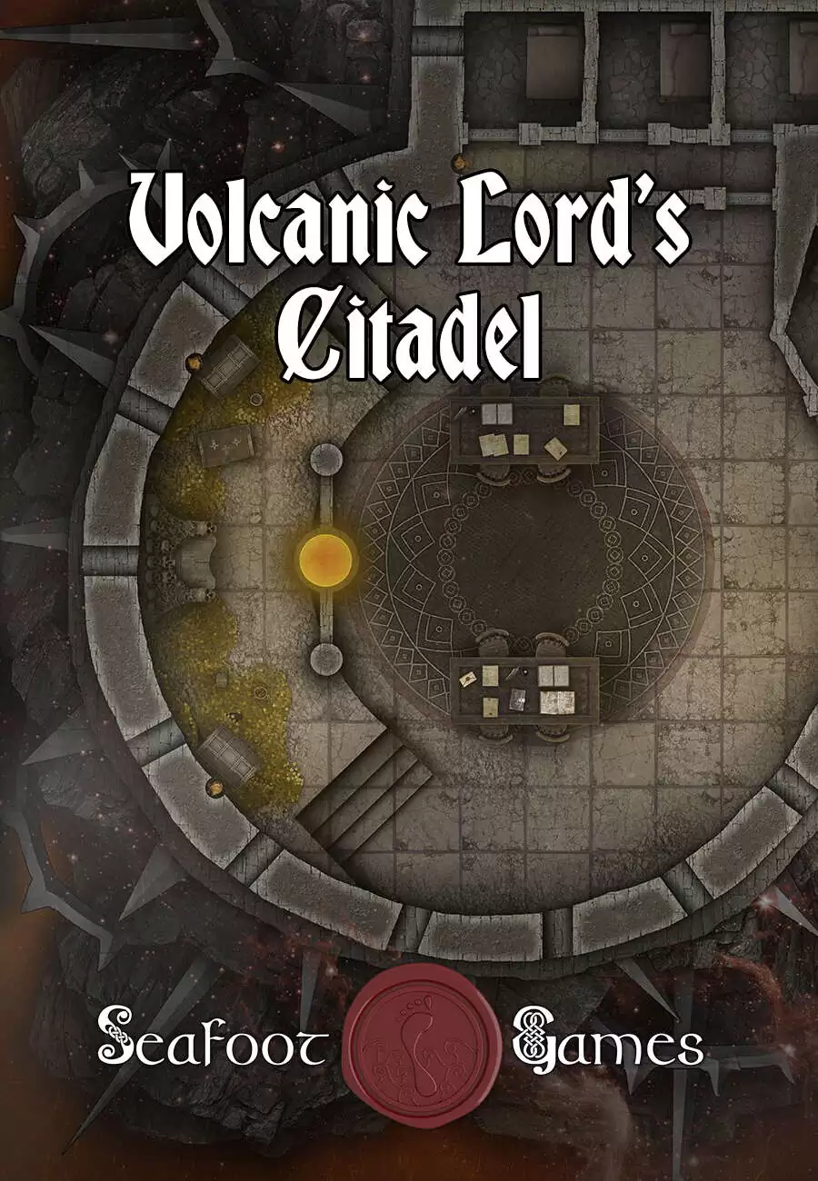 Volcanic Lord’s Citadel Multi-Level 40x30 Battlemap with Adventure ...