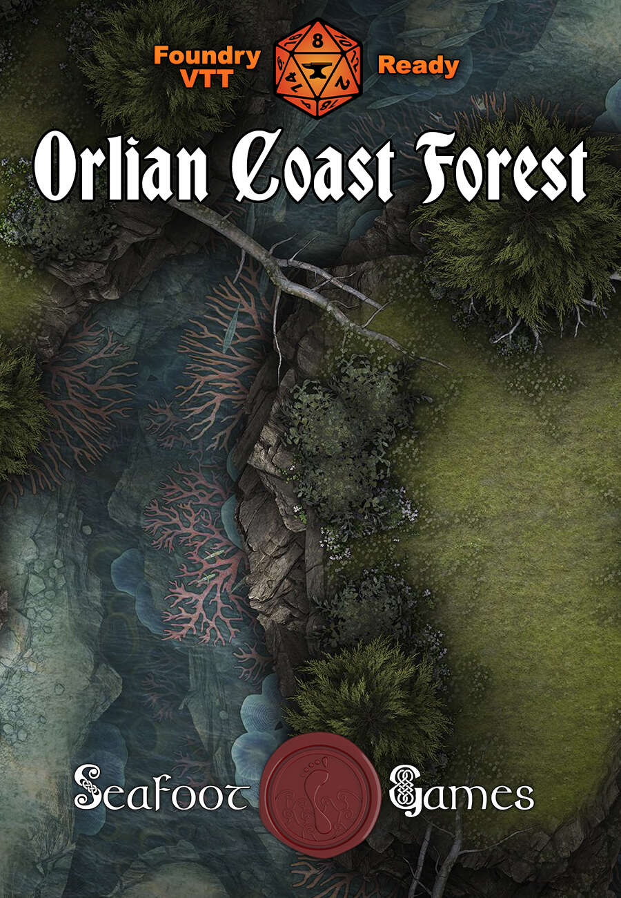 Orlian Coast Forest 40x30 Battlemap with Adventure - Seafoot Games ...