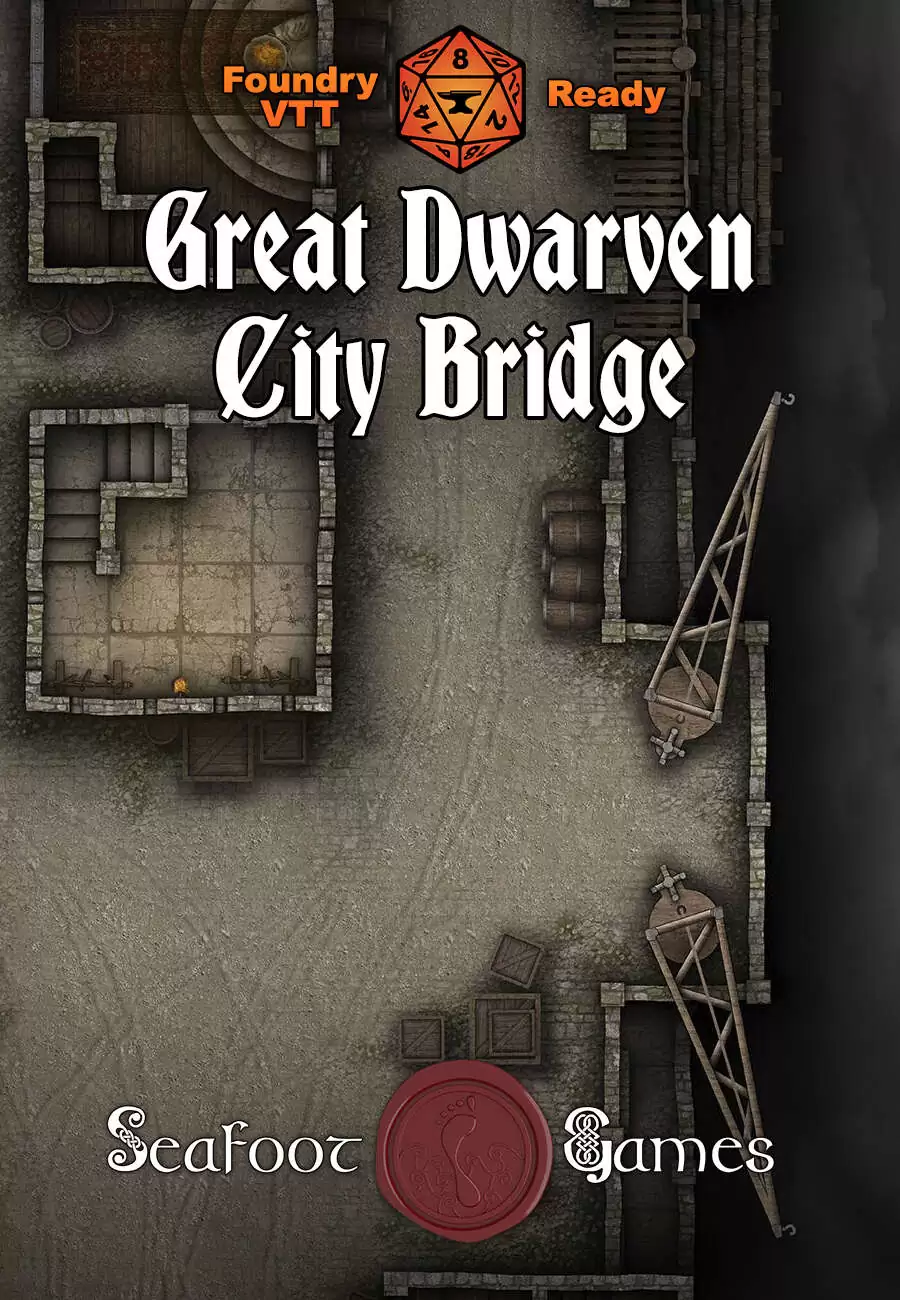Great Dwarven City Bridge 60x20 Multi-Level Battlemap with Adventure ...