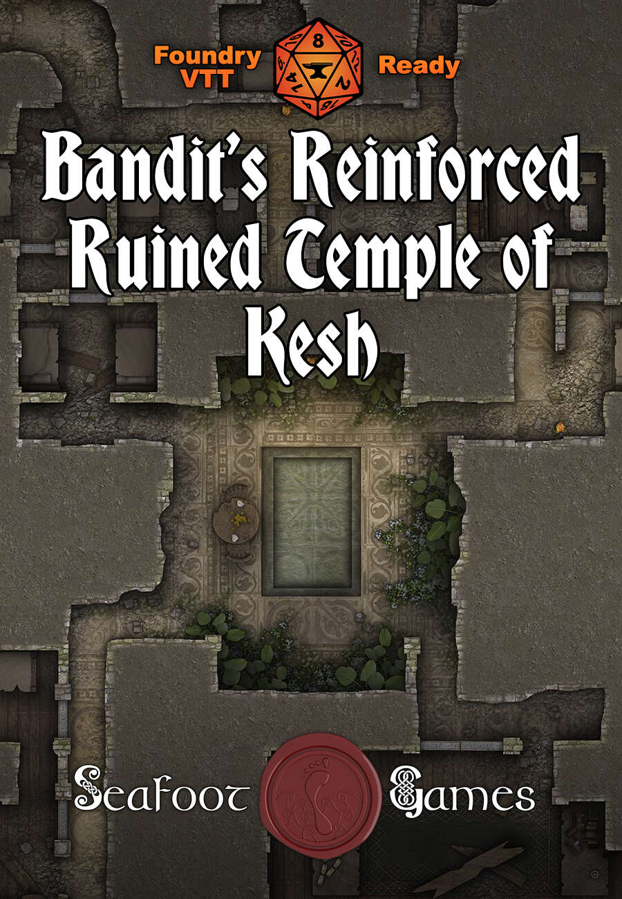 Bandit’s Reinforced Ruined Temple of Kesh 60x20 Multi-Level Battlemap ...
