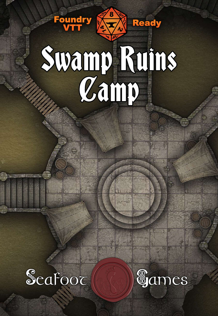 Swamp Ruins Camp 40x30 Battlemap with Adventure (FoundryVTT-Ready ...