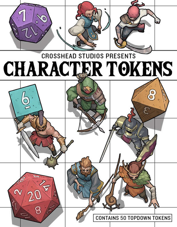 Crosshead's Topdown Tokens - Characters vol.1 - Crosshead | DriveThruRPG