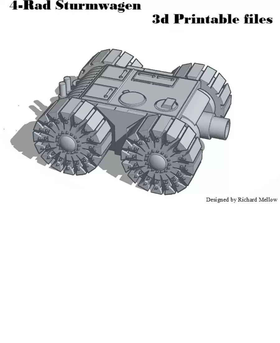 4-rad Sturmwagen Sci-fi gaming vehicle 3d Files - Redstarkits ...