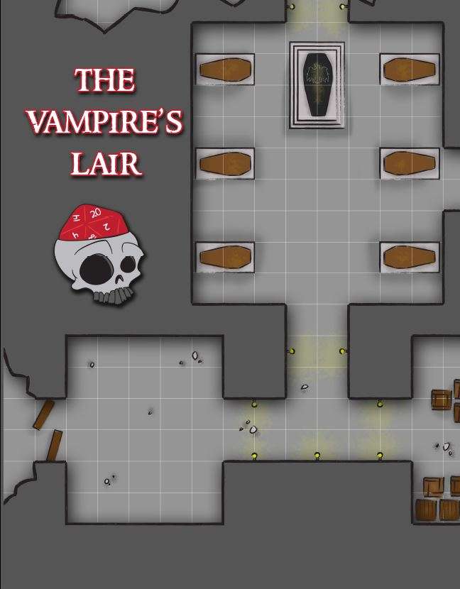 Map: The Vampire's Lair - Crit For Brains | DriveThruRPG