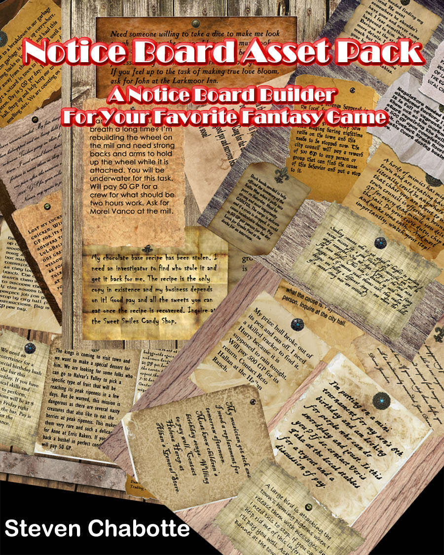 Notice Board Creation Asset Pack For Fantasy Tabletop Role Playing ...