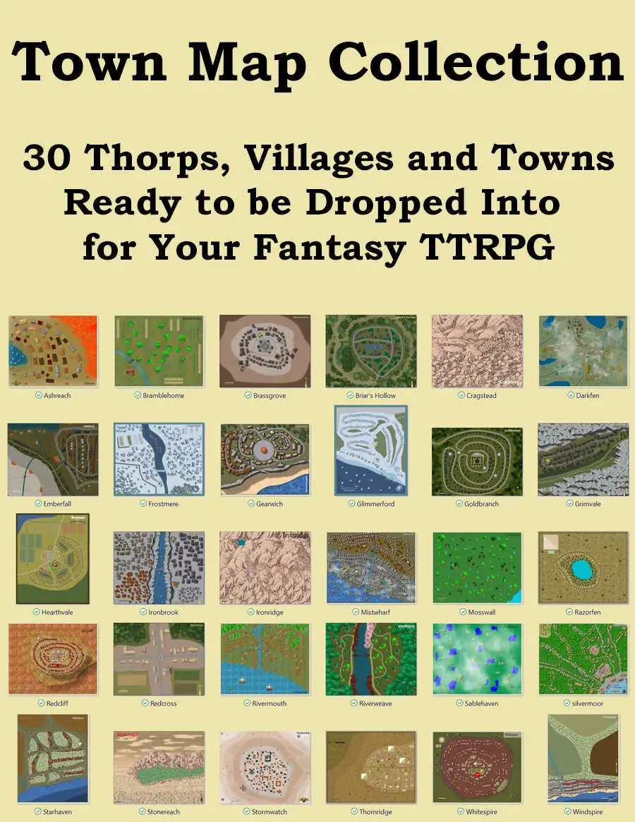 Town Map Collection - Lucky Dice Games | Map Collections | DriveThruRPG