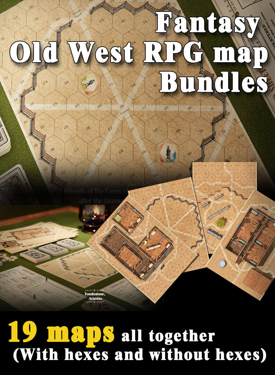 Fantasy Old West RPG map Bundles (19 maps!) - Joyance Games Studio ...