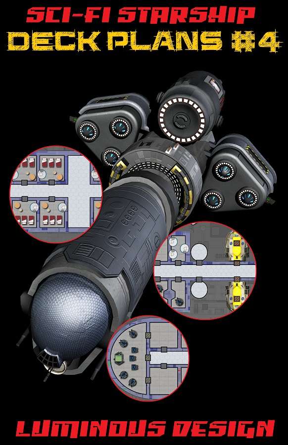 (GM Tools) Sci-fi Starship Deck Plans #4 - Luminous Design | DriveThruRPG