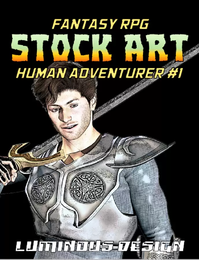 Fantasy Stock Art #1: Human Adventurer - Luminous Design | DriveThruRPG