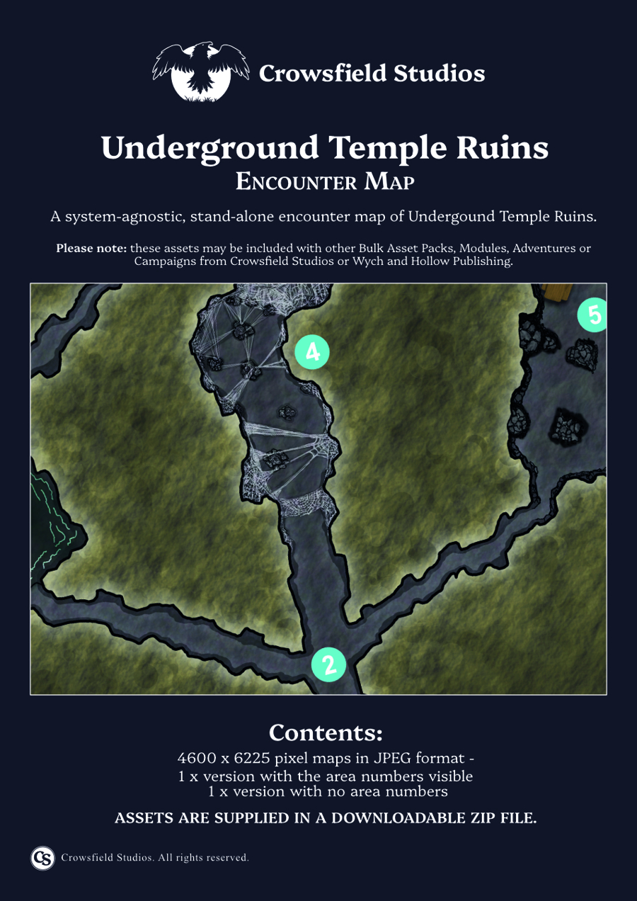 Mountfell Temple Ruins - Encounter Map - SpiritKaylem Art | DriveThruRPG