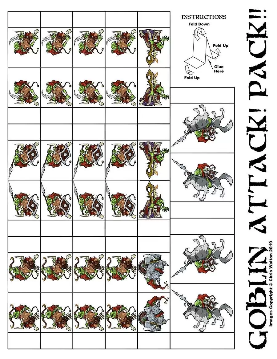 Goblin Attack! Pack!! Paper Miniatures - Chris Walton | DriveThruRPG