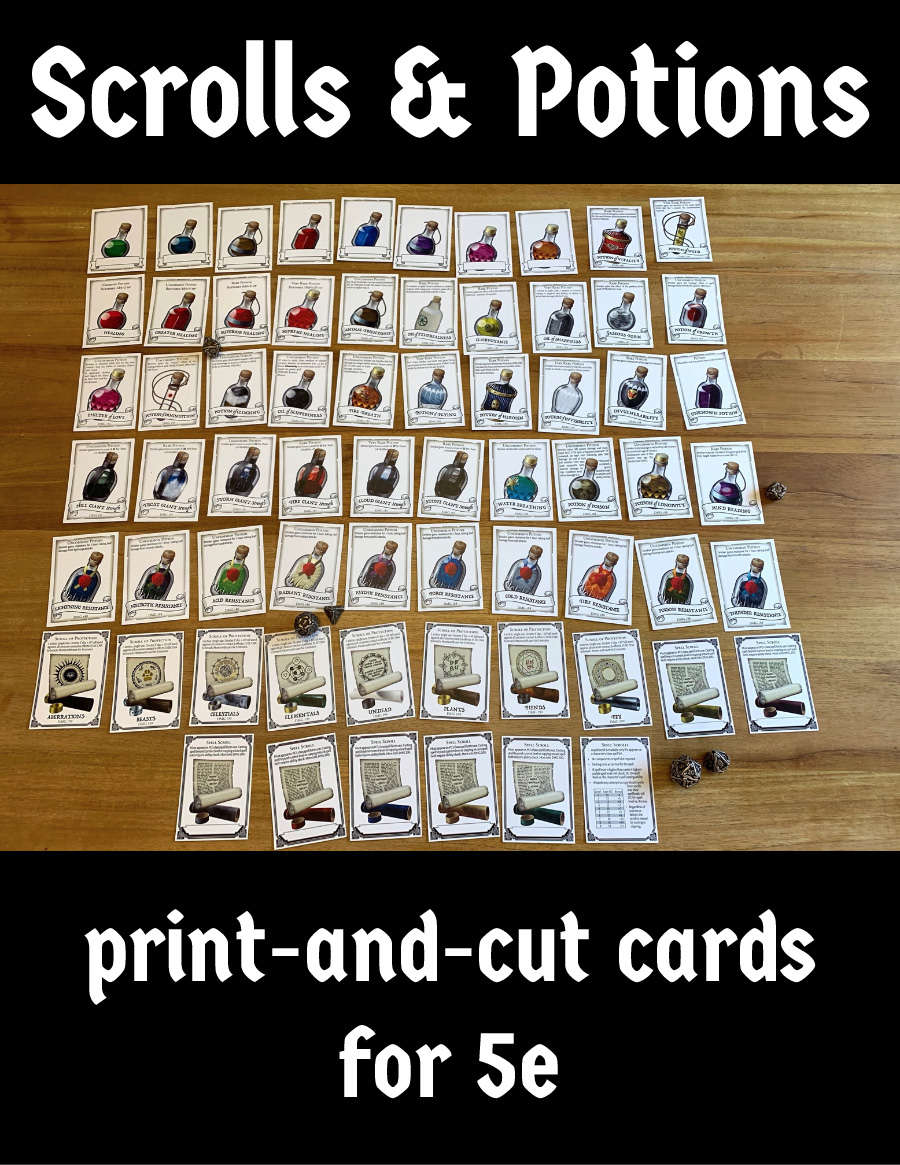 5e Scroll and Potion Cards [BUNDLE] - Crypto Cartographer | DriveThruRPG