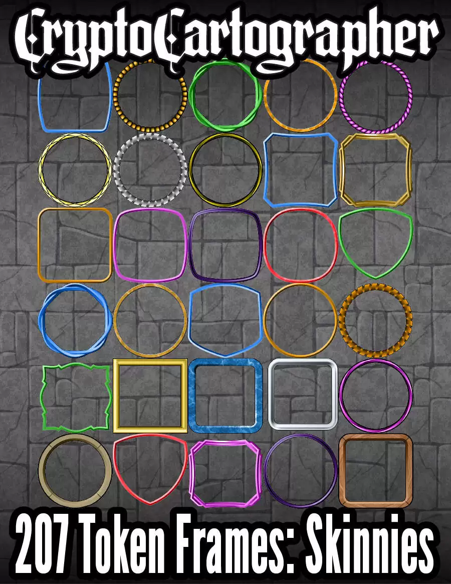 VTT Token Portrait Frames: Skinnies - Crypto Cartographer | DriveThruRPG