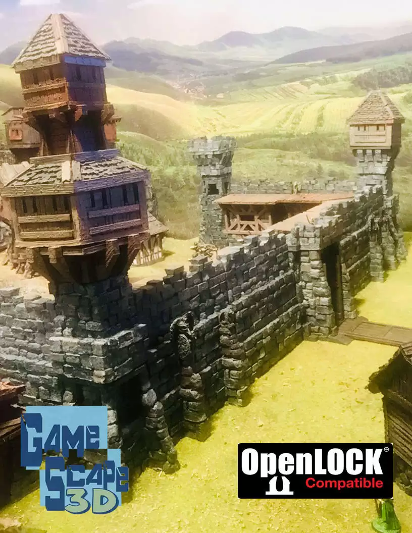 Huge Citadel Walls and Towers - GameScape3D | DriveThruRPG