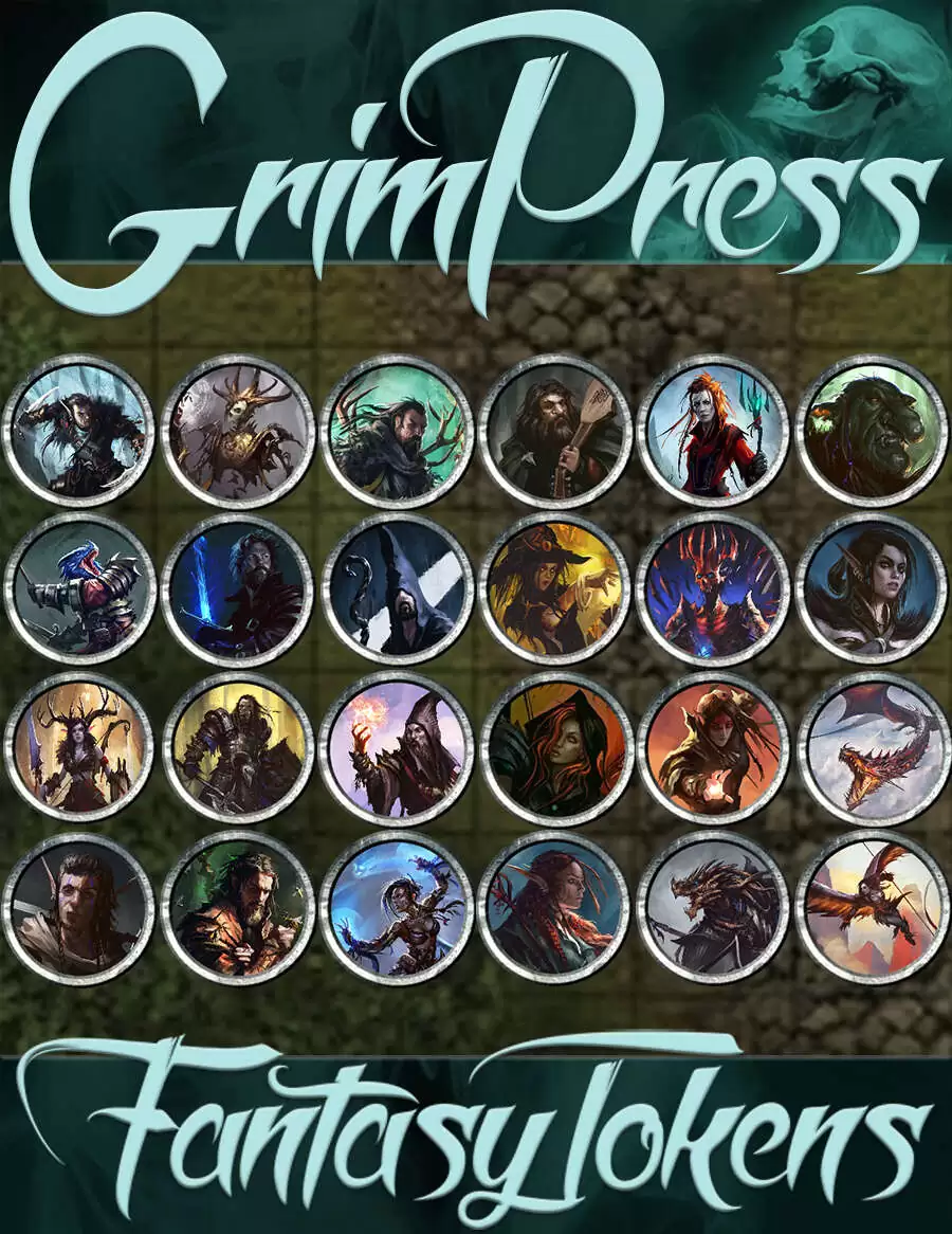 {Legacy} Fantasy Token Pack 3 - Grim Press | Tokens & Art | DriveThruRPG