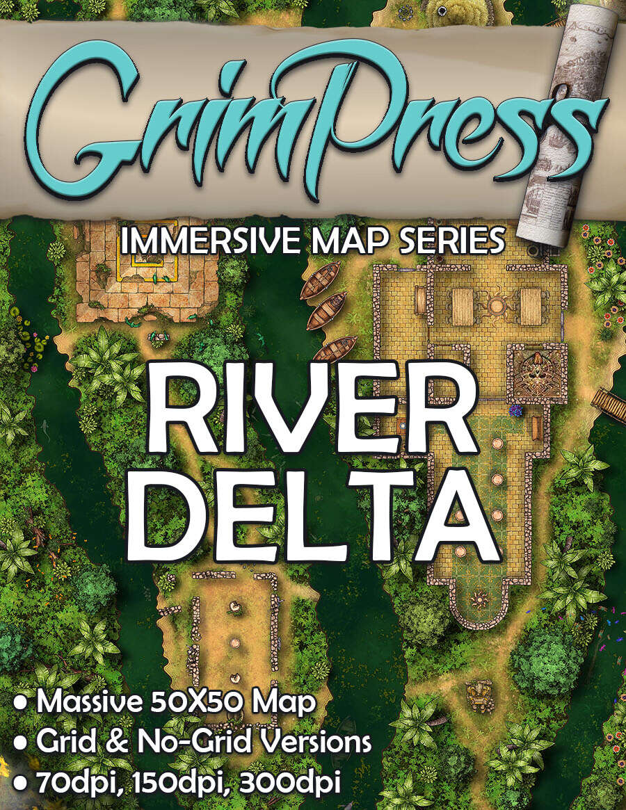 Immersive Map - Delta River - Grim Press | Unbound Atlas | DriveThruRPG