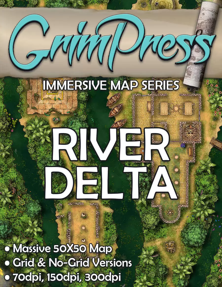 Immersive Map - Delta River - Grim Press | Unbound Atlas | DriveThruRPG