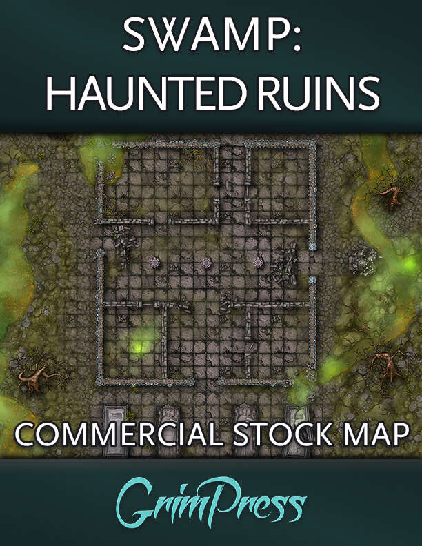 {Commercial} Stock Map: Swamp - Haunted Ruins - Grim Press | Publisher ...
