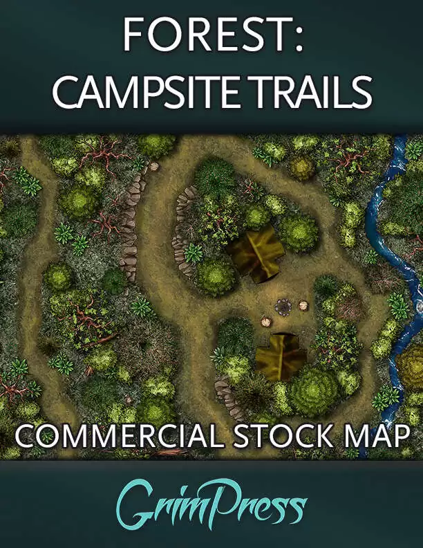 {Commercial} Stock Map: Forest - Campsite Trails - Grim Press ...