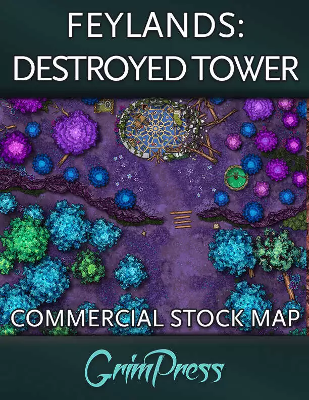 {Commercial} Stock Map: Fey Lands - Destroyed Tower - Grim Press ...