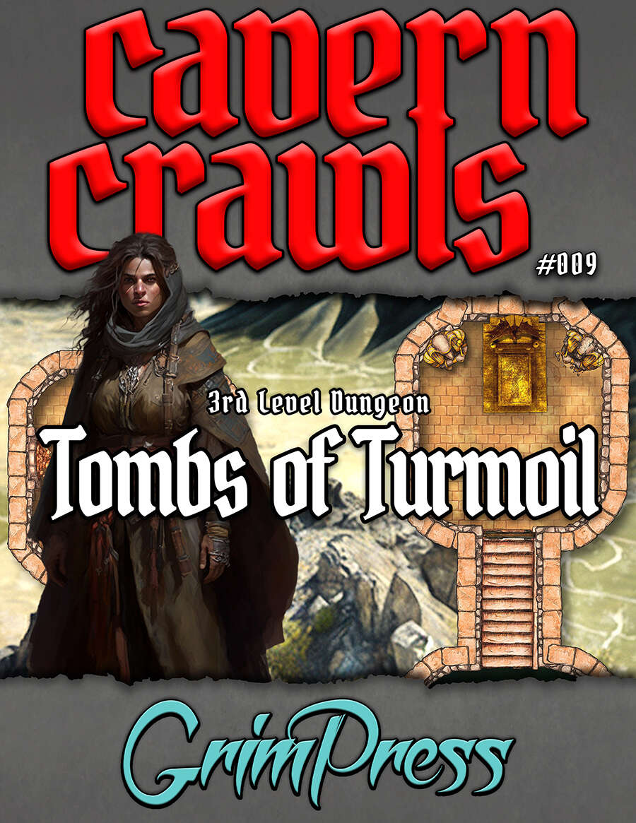 Cavern Crawl #009 - Tombs of Turmoil (5e) - Grim Press | Cavern Crawls | DriveThruRPG